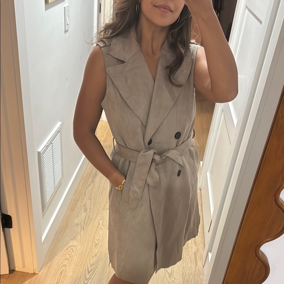 Zara | Jackets & Coats | Zara Tan Trench Dress | Poshmark